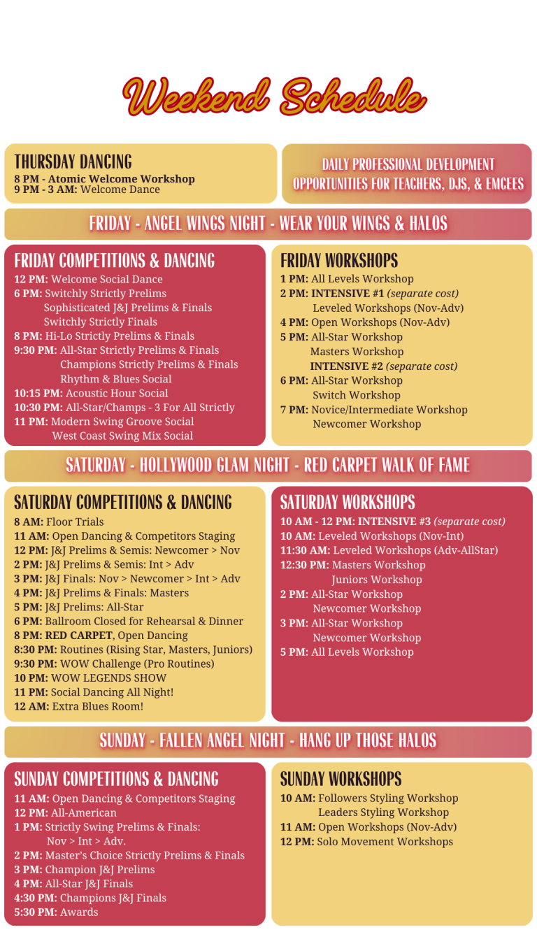 Event Schedule – City of Angels | WCS